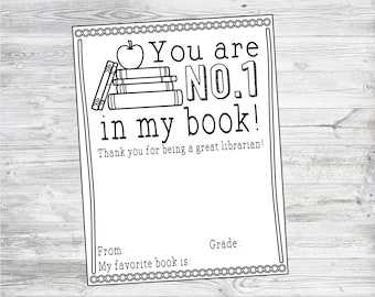 Printable Librarian Appreciation Coloring Page - Etsy
