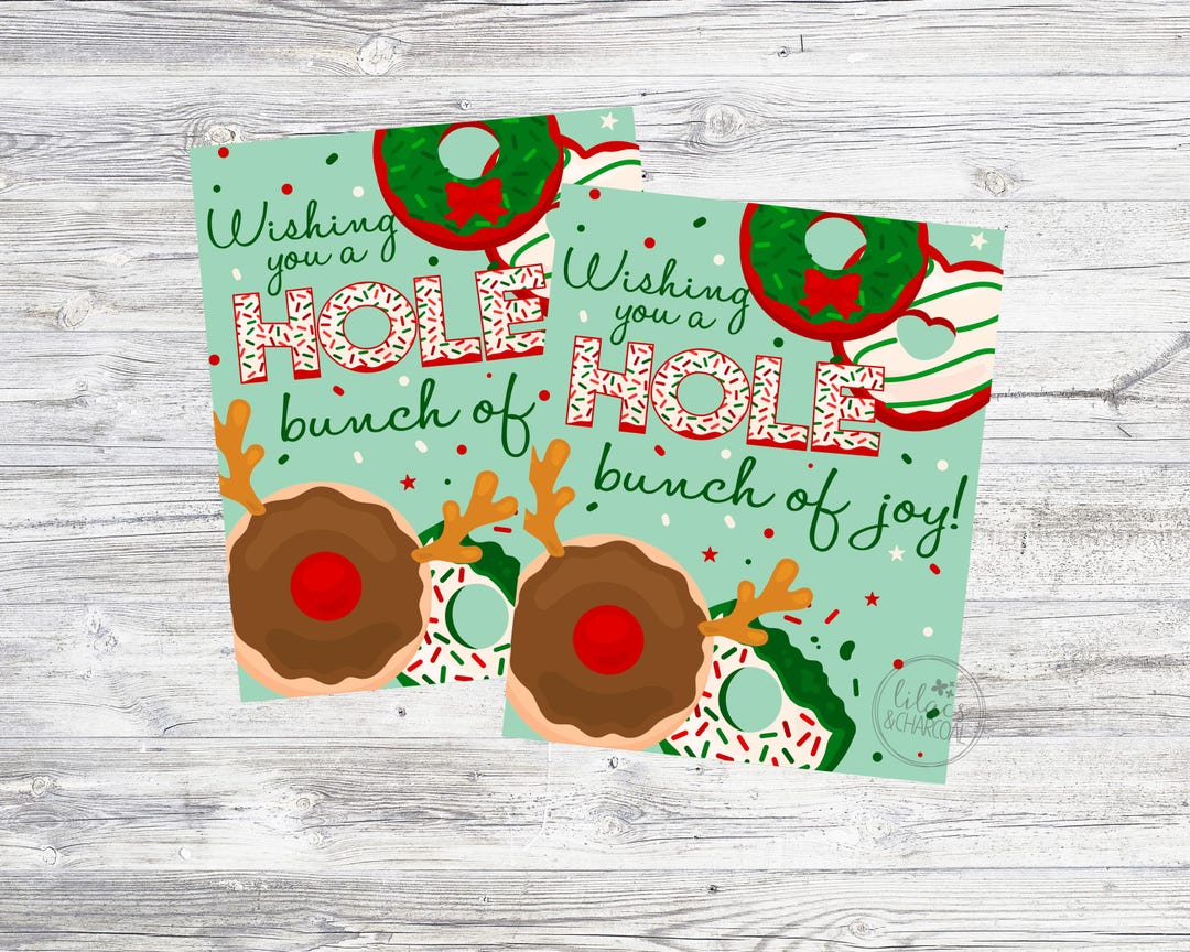 Printable Christmas Donut Gift Tags. Instant Digital Download Files. - Etsy