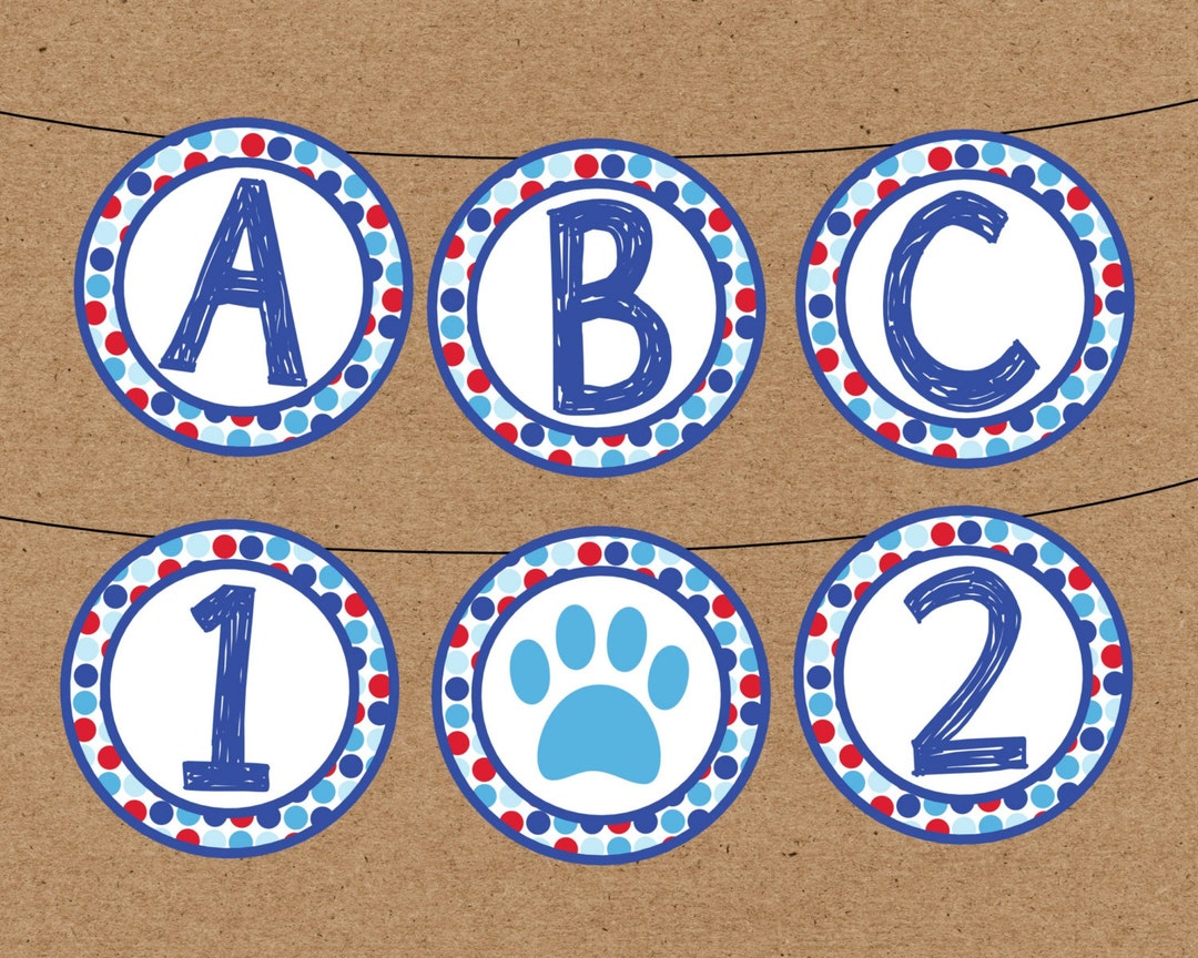 Full Alphabet Banner for Puppy Dog PAWTY. for Birthday Party, Baby ...
