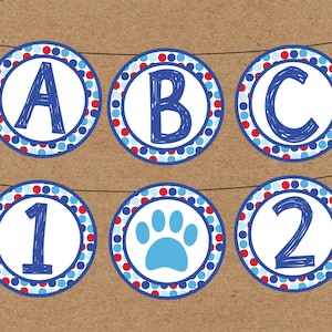 Full Alphabet Banner for Puppy Dog PAWTY. for Birthday Party, Baby ...