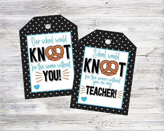 Printable Pretzel Teacher & School Staff Appreciation Tags. - Etsy