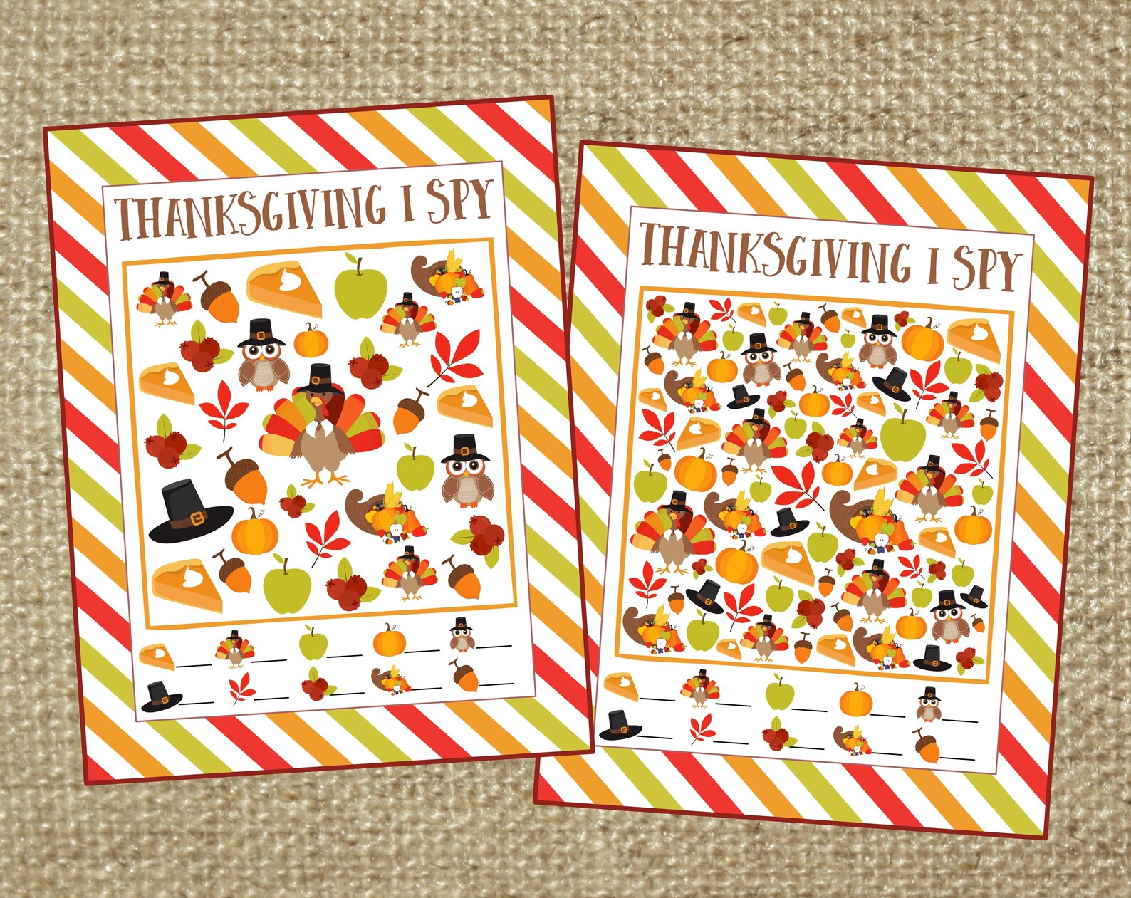 Thanksgiving I Spy Printable Games. 5 Different Sheets Easier - Etsy