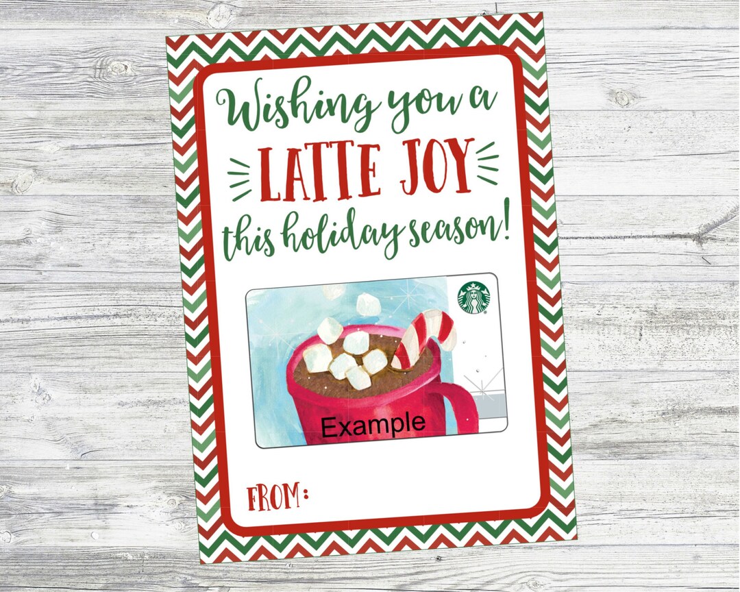 LATTE JOY Card. Wishing You A Latte Joy This Holiday Season. Coffee ...