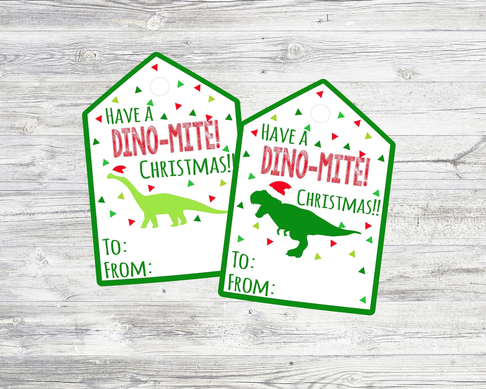 Dino-mite Christmas Gift Tags. Printable Dinosaur Christmas | Etsy