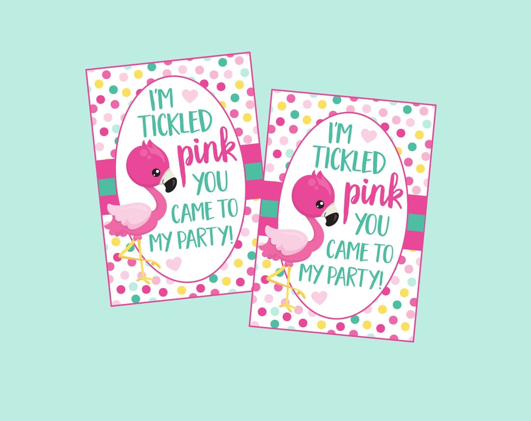 Printable Flamingo Favor Tags. I'm Tickled Pink You Came to My Party ...