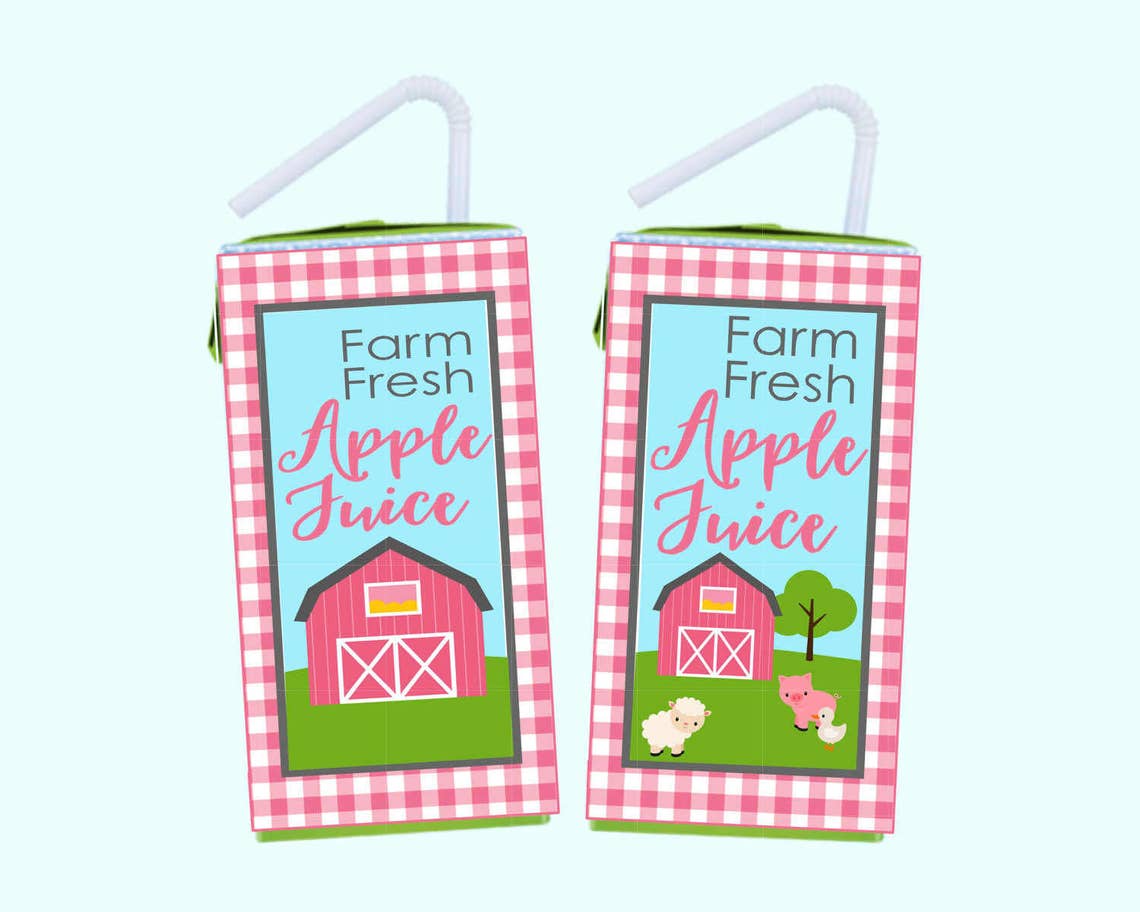 Farm Party Juice Box Wrapper. Farm Fresh Juice Box Wrapper. - Etsy