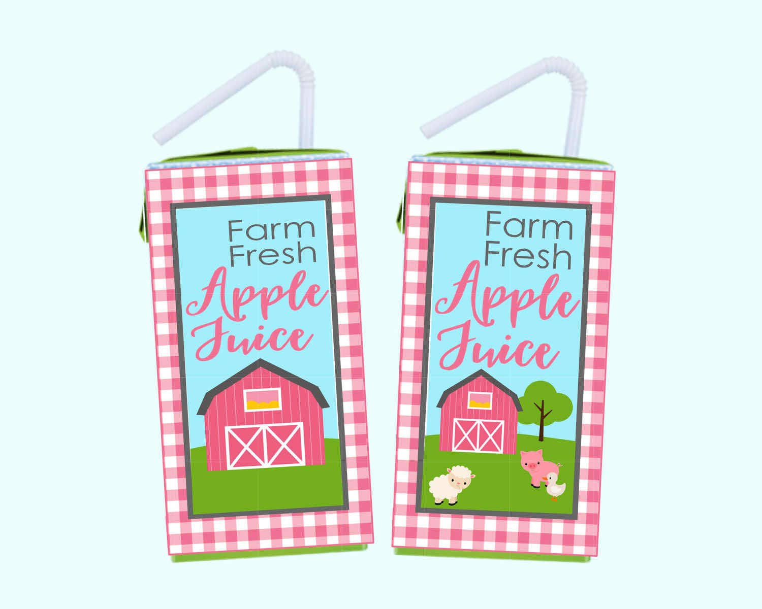 Farm Party Juice Box Wrapper. Farm Fresh Juice Box Wrapper. | Etsy