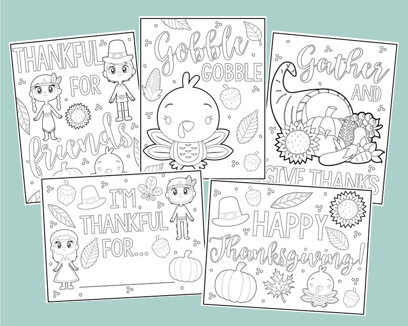 Printable Thanksgiving Coloring Pages for Kids or Adults! Holiday ...
