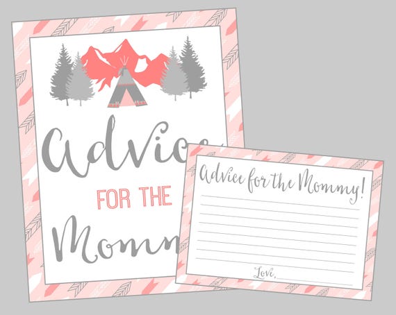 Advice for the Mommy Baby Shower Game for Adventure Awaits | Etsy