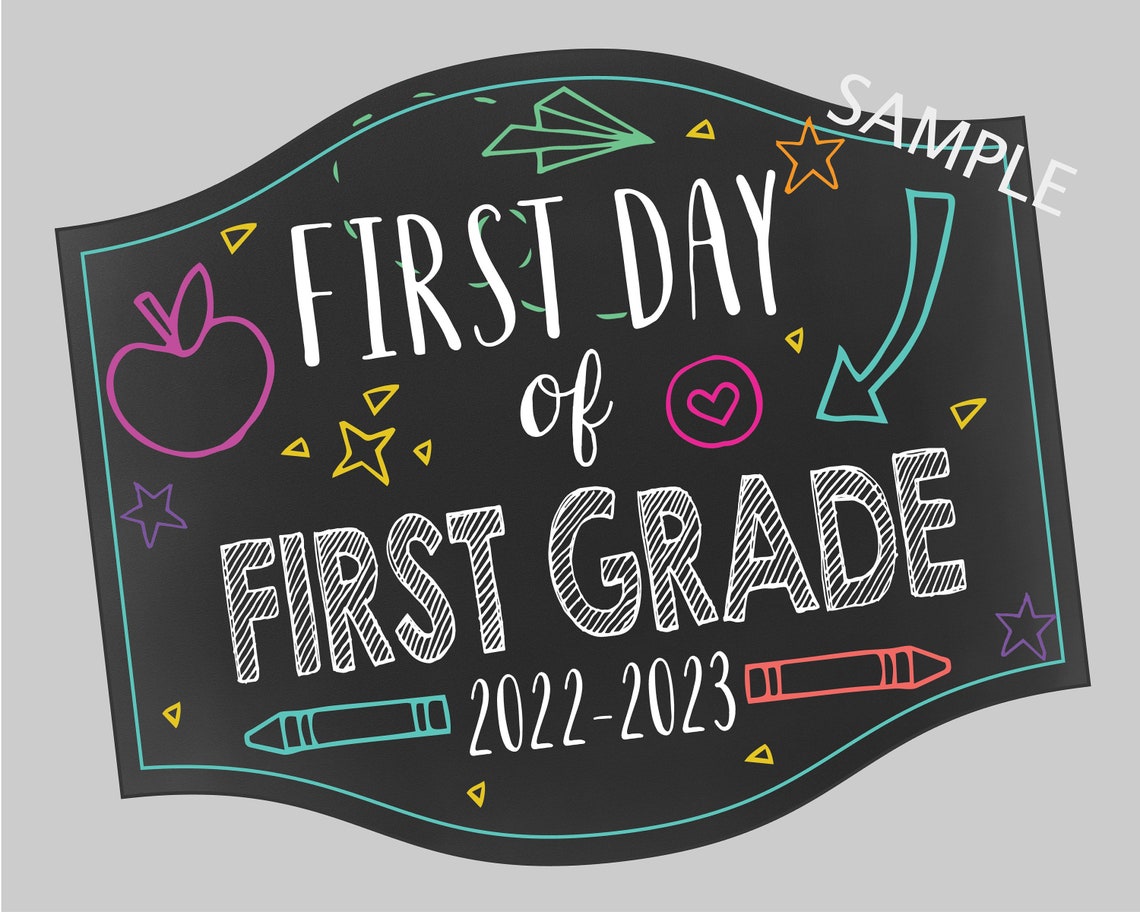 First Grade First Day of School Doodle Sign. First & Last Days - Etsy