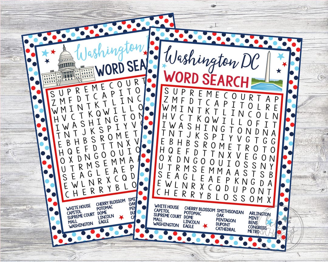 Printable Washington Word Search. Word Search for Washington US States ...