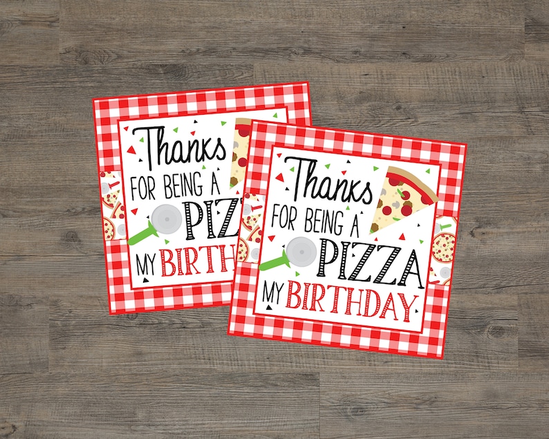 Printable Mini Pizza Box Label Squares. Pizza Party Favor Box Tags ...