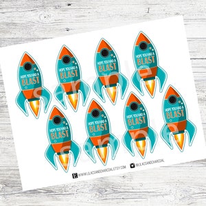Space Party Favor Tags. Hope You Had A Blast Rocket Ship Favor Tags for ...
