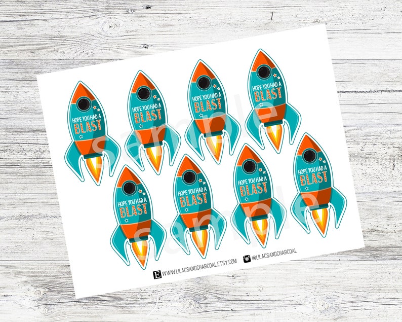 Space Party Favor Tags. Hope You Had A Blast Rocket Ship Favor - Etsy