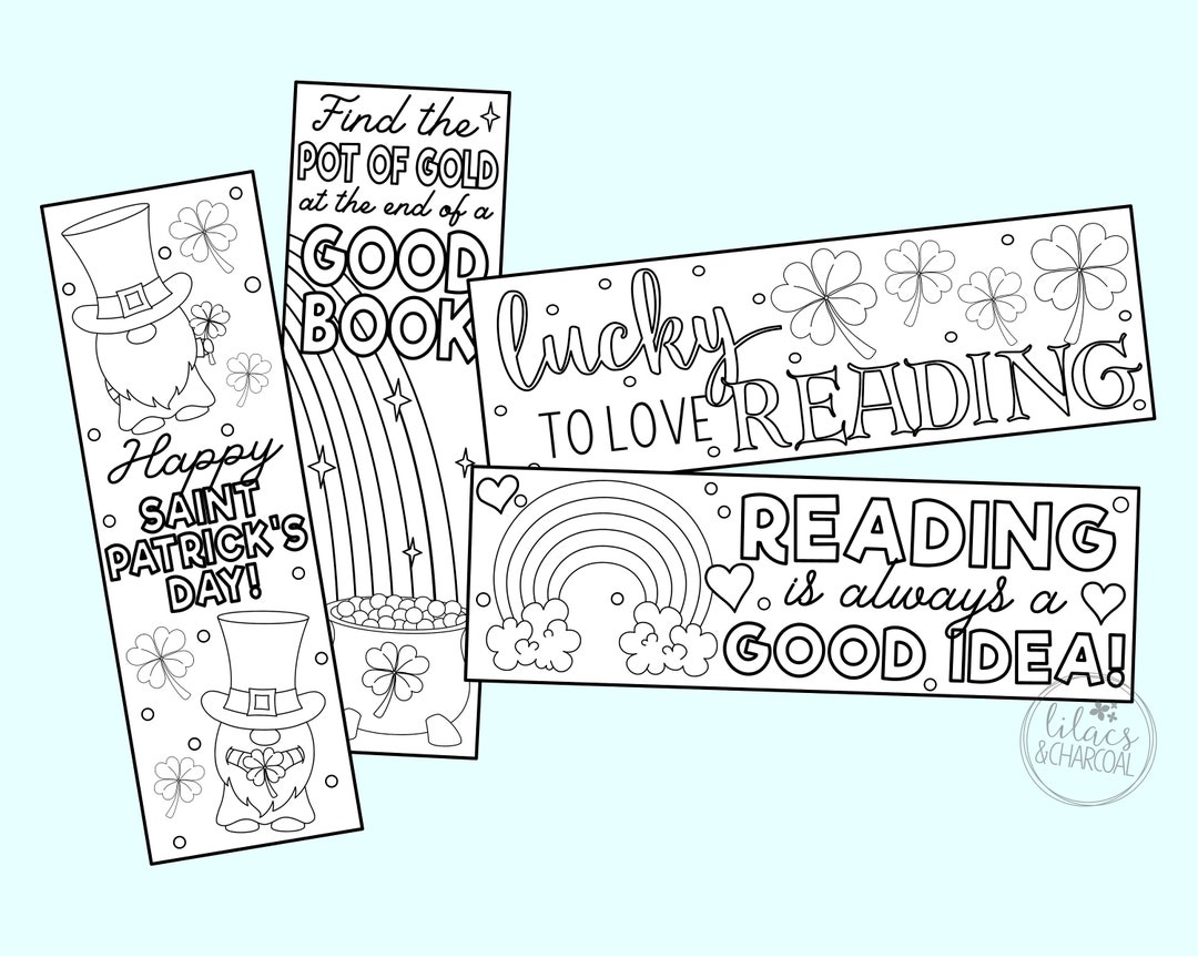 Printable St. Patrick's Day Bookmarks. Color Your Own Bookmarks for ...