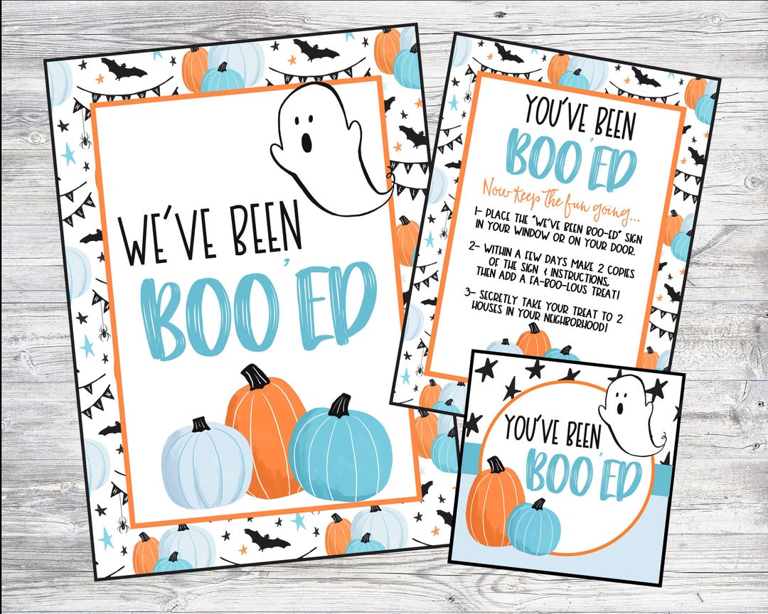 Printable You've Been Boo-ed Set. Instant Digital Download. Blue ...