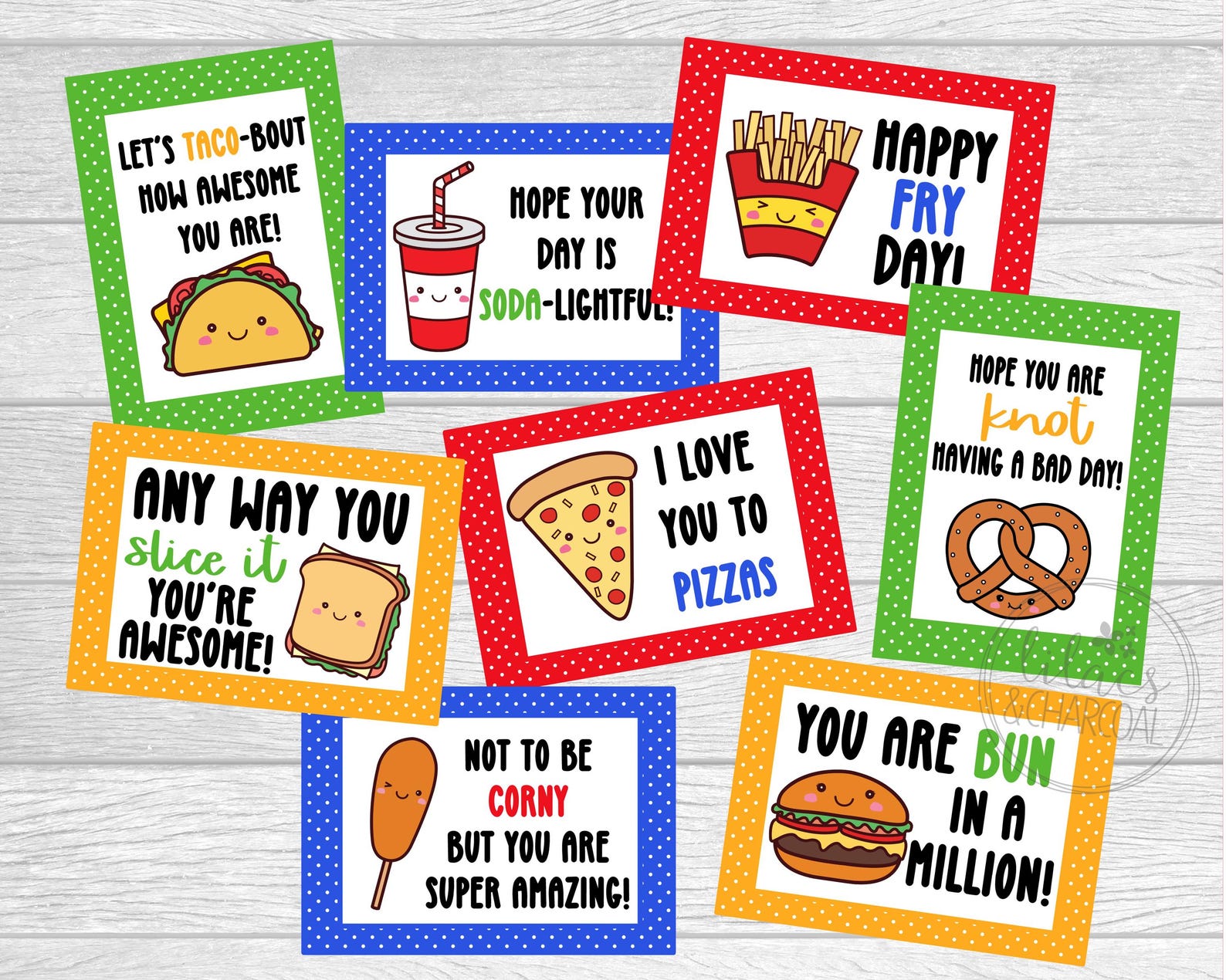 Back to School Junk Food Lunch Box Notes. Printable School Lunch Box ...