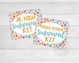 Jr. High Survival Kit Tags - Etsy