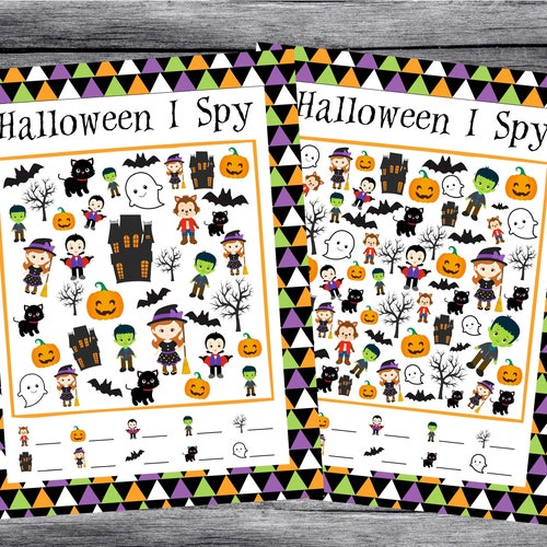 Halloween I Spy Printable Pages. 5 Different Sheets Easier - Etsy