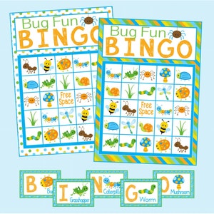 36 Card Bug Bingo Set. Instant Digital Download. Perfect for Bug Party ...