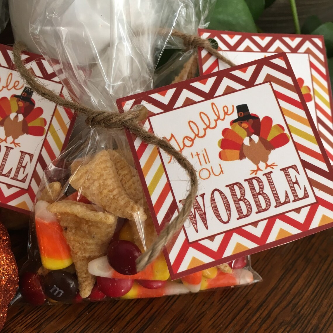 Gobble 'til You Wobble Thanksgiving Tags and Bag Toppers. - Etsy