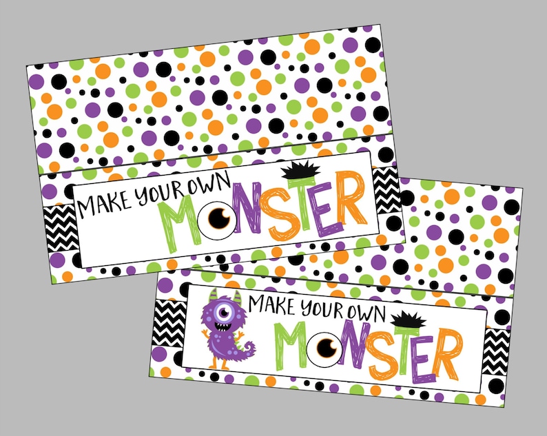 Printable Make Your Own Monster Bag Topper for Monster - Etsy