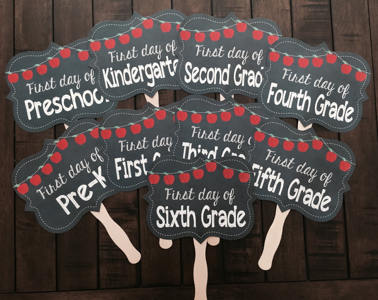 First & Last Day of School Signs. Full Set Grades Preschool - Etsy