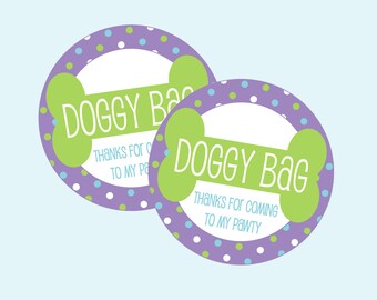 Puppy Dog Birthday Party Stickers, Puppy Dog Party Favor Tags, Puppy ...