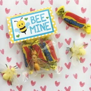 Bee Mine Valentine Tags and Bag Toppers. Instant Digital Download. Bee ...