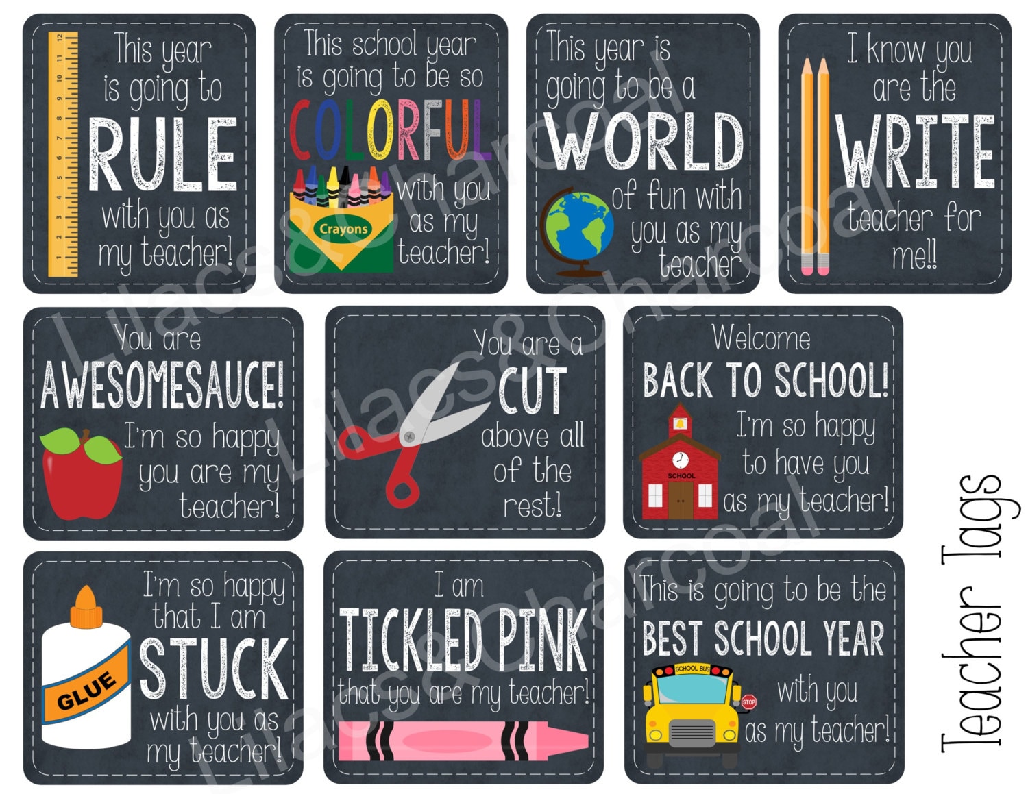ON SALE! Ultimate Back to School Gift Tag Package! 10 Different Tags ...