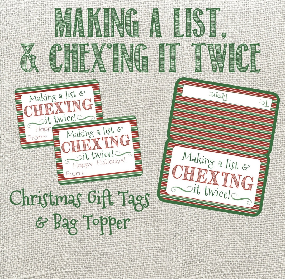 Printable Christmas Mix Tags and Bag Toppers. Making a List, Chexing It ...