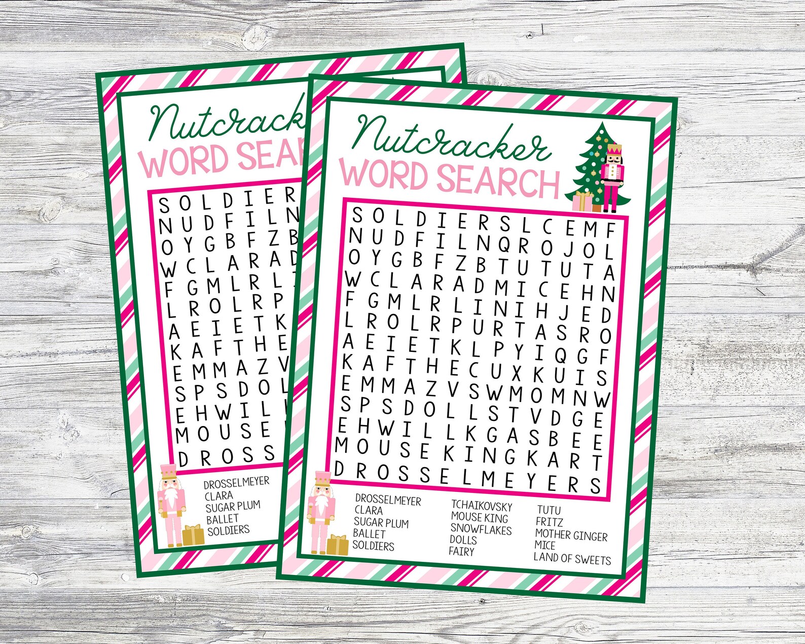 Nutcracker Word Search Game. Printable Word Search. Instant | Etsy