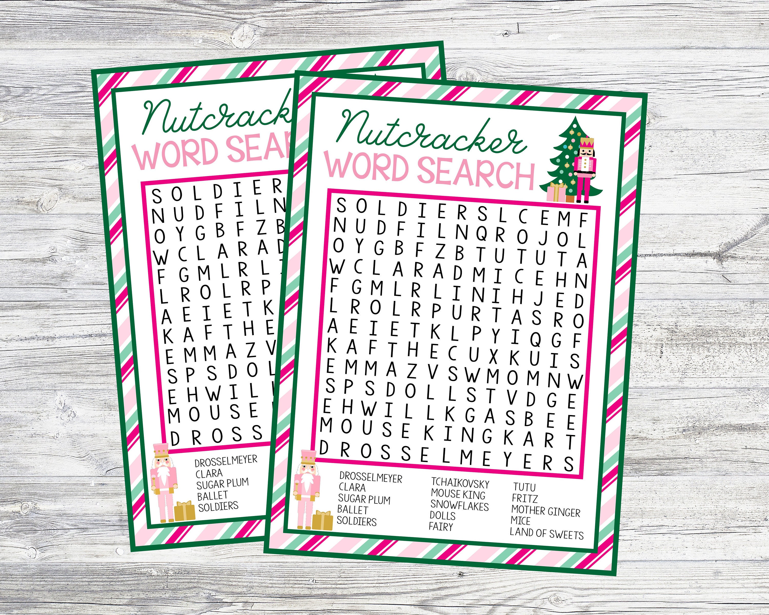 Nutcracker Word Search Game. Printable Word Search. Instant Digital ...