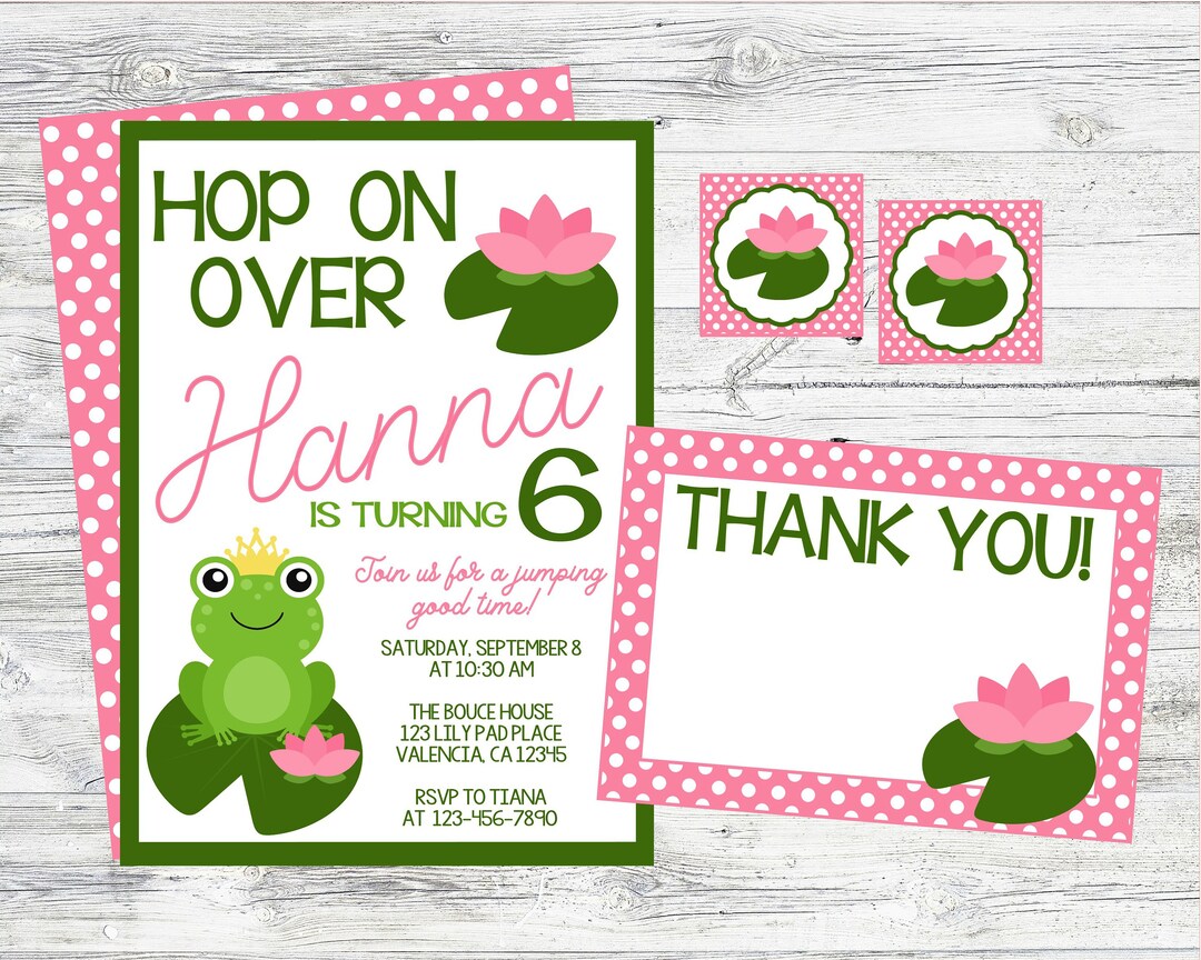 Frog Princess Birthday Party Invitation. Hop on Over. Printable ...