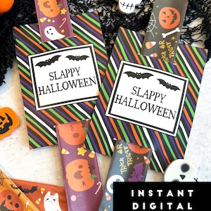 Slappy Halloween! Printable Halloween Cards to Pair With Slap Bracelets ...