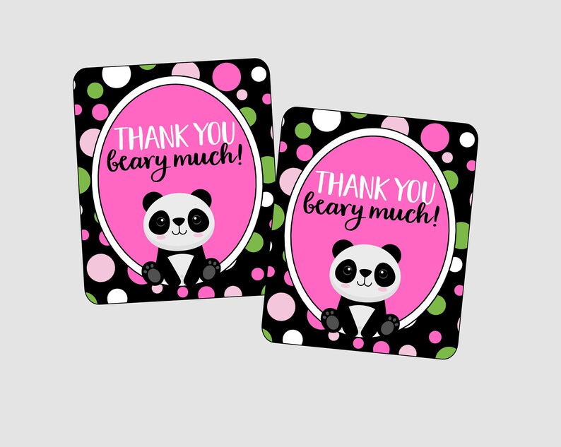 Panda Favor Tag. Thank You Beary Much. Printable Panda Favor - Etsy
