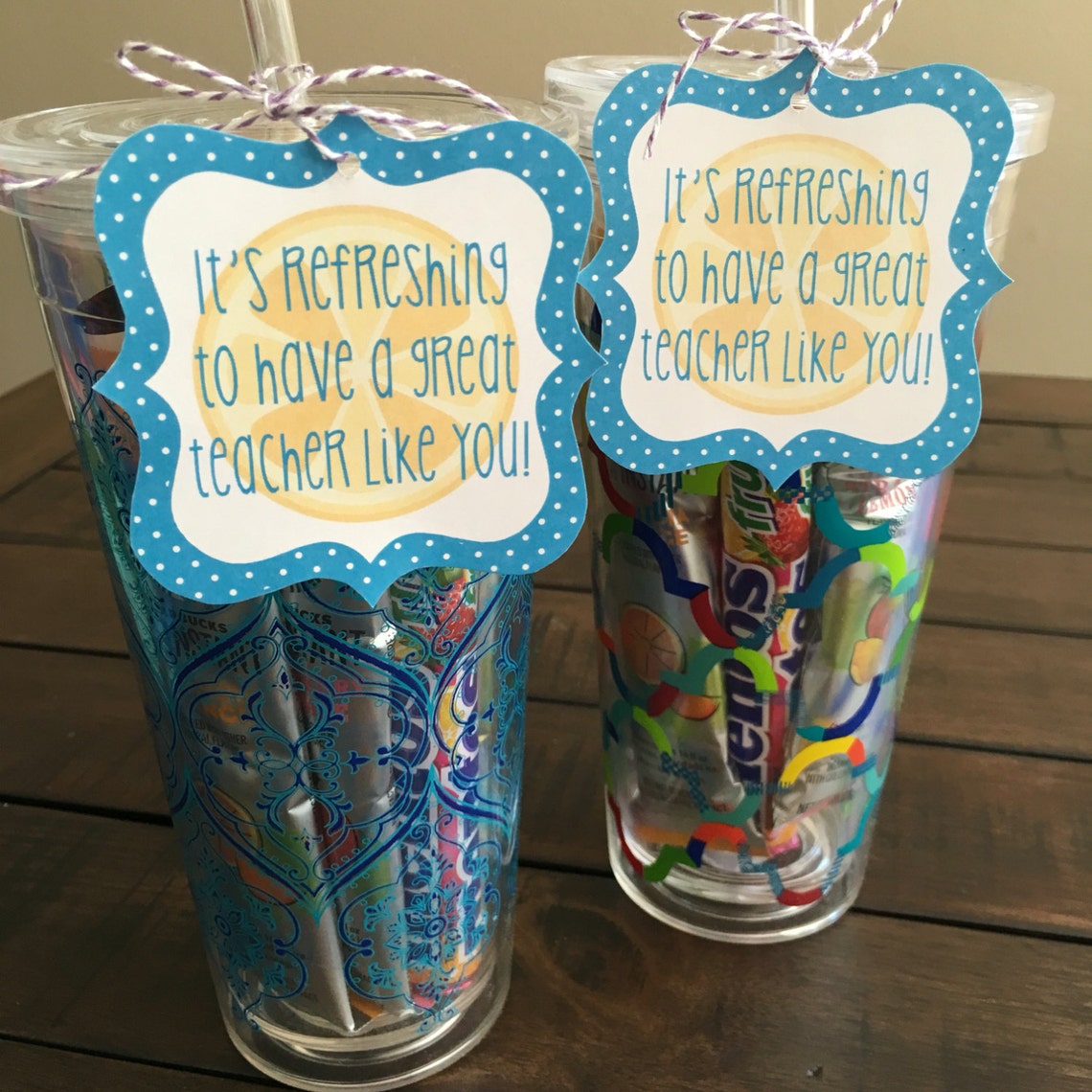 Refreshing Teacher's Appreciation, Back to School, Gift Tag. Thank You ...
