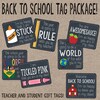 Welcome Back to School Tags. Tags for Teacher Gift, Class Gift, Cookie ...