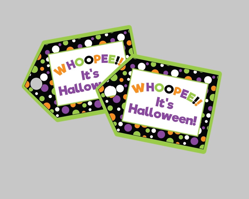WHOOPEE It's Halloween Printable Halloween Tags. Instant | Etsy