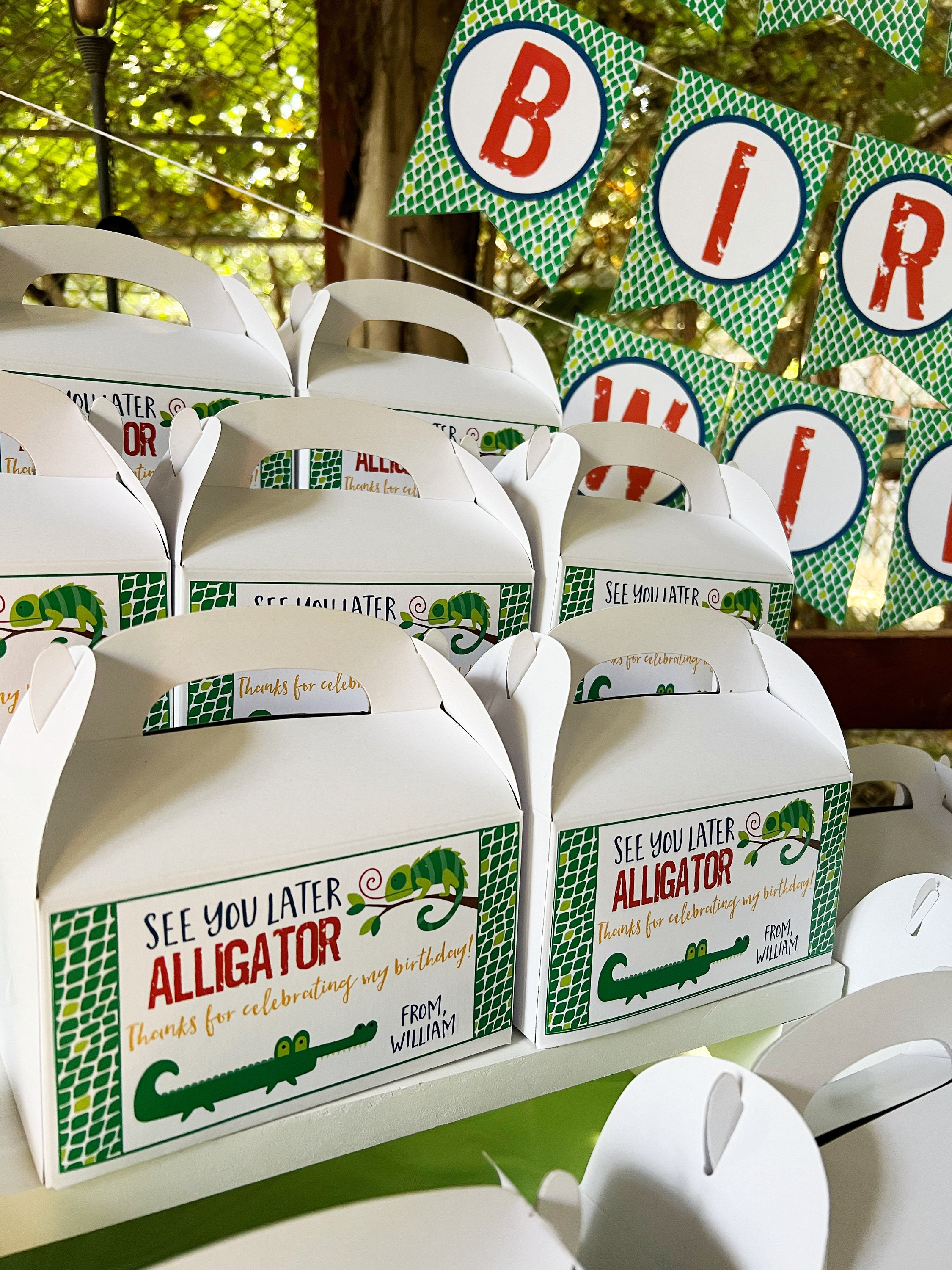 Personalized Reptile Party Gable Box Labels. See You Later Alligator ...