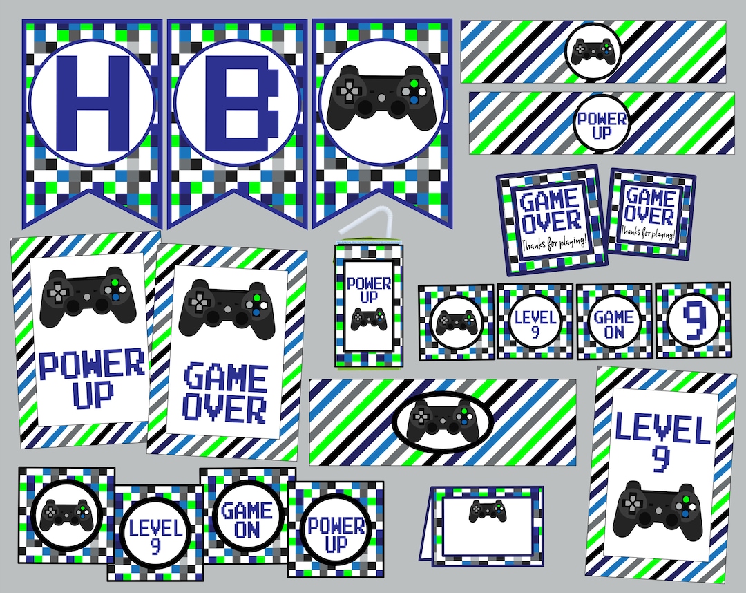 Game On! Video Game Birthday Party Decoration Package. Printable ...