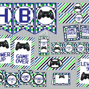 Game On! Video Game Birthday Party Decoration Package. Printable ...