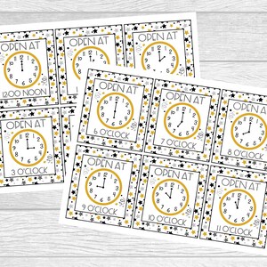 Printable New Year's Eve Countdown Cards. From Noon to Midnight Plus ...