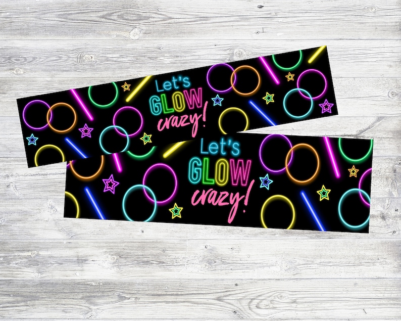 Printable Neon Glow Party Water & Sports Drink Labels. - Etsy