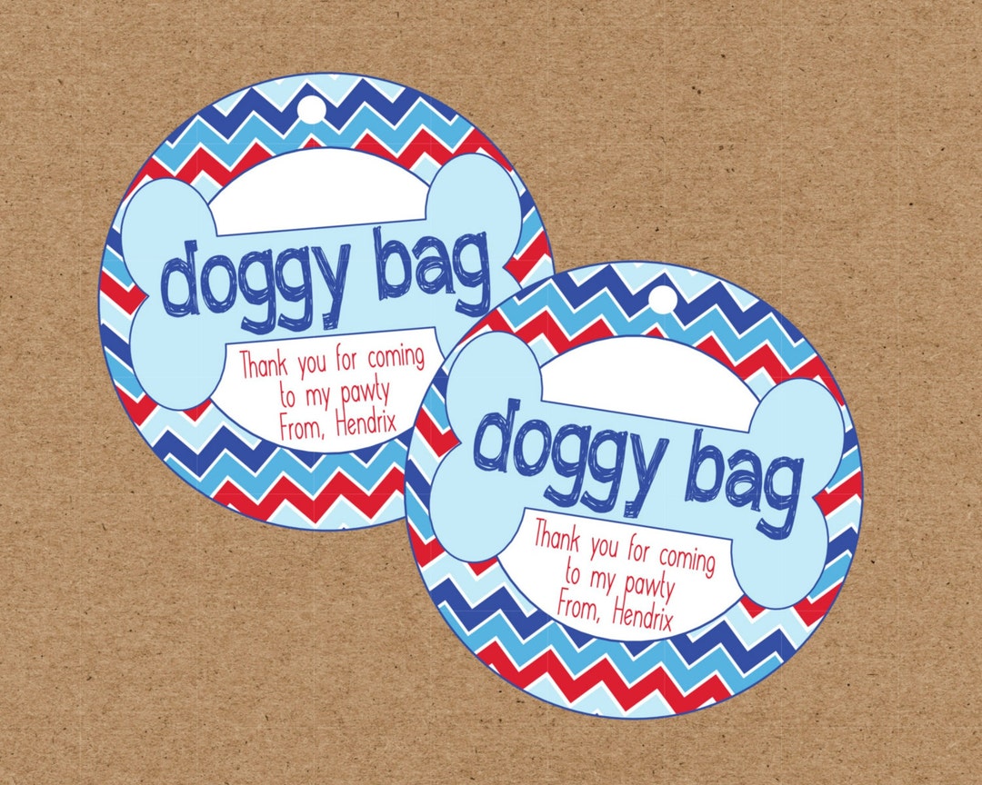 Personalized Doggy Bag Favor Tag for Puppy Birthday Party. Puppy Pawty ...