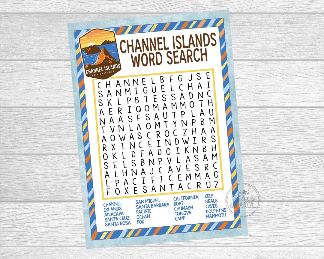 Printable Channel Islands Word Search. Word Search for National Parks ...