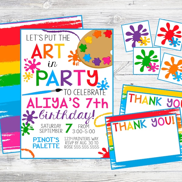 Art Party Invitation - Etsy