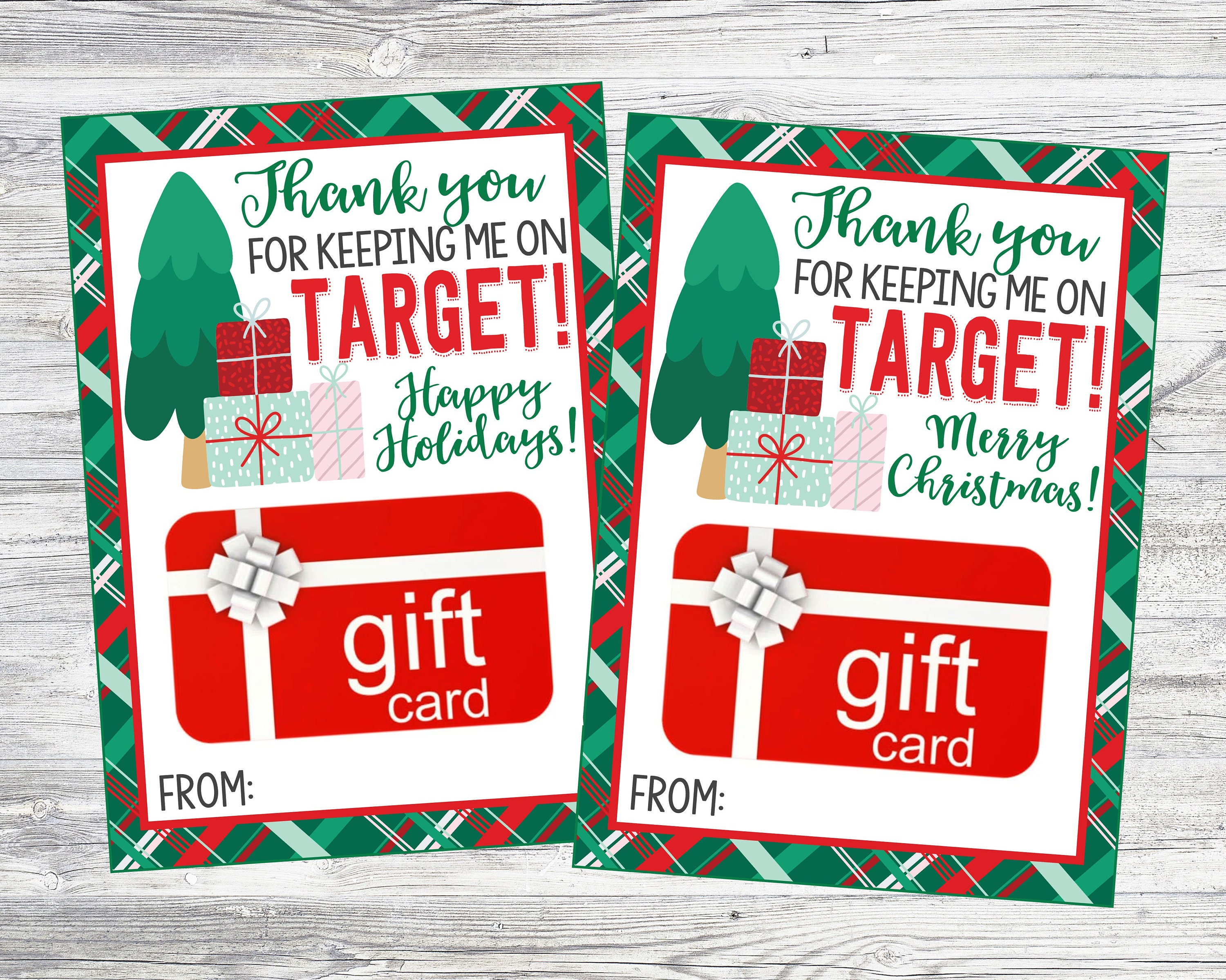 Printable Thanks for Keeping Me on Target Gift Card Holder for ...
