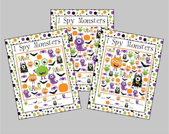 Halloween I Spy Game for Kids Printable Find and Count - Etsy