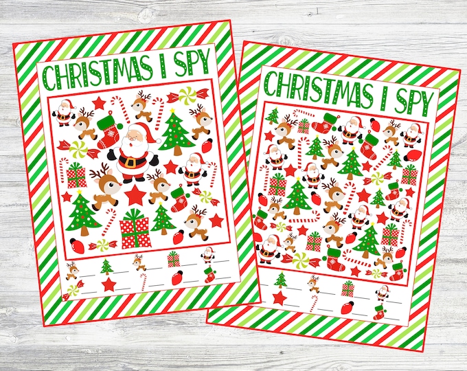 Christmas I Spy Printable Games. 5 Different Sheets Easier to - Etsy